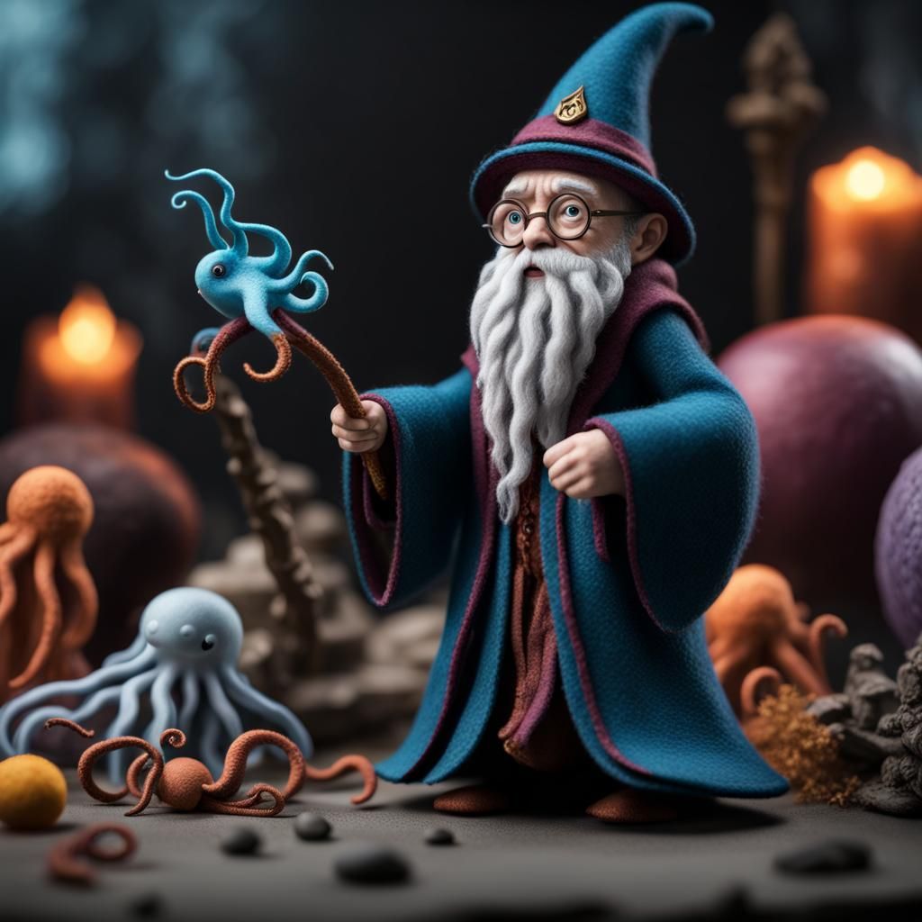Wizard little octopus - AI Generated Artwork - NightCafe Creator