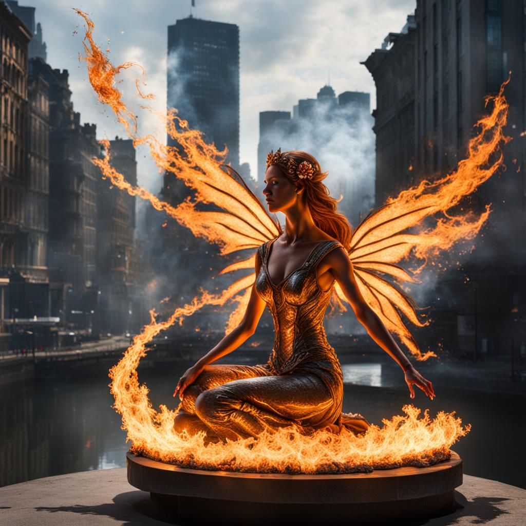 Fire fairy 🔥 - AI Generated Artwork - NightCafe Creator