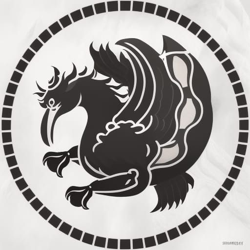 Simurgh is the royal emblem of the Sassanian Empire detailed matte ...