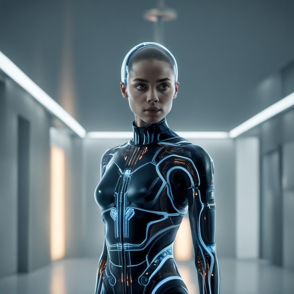 I dreamed "Ava-ex-machina" in visually diafane body flame - AI ...