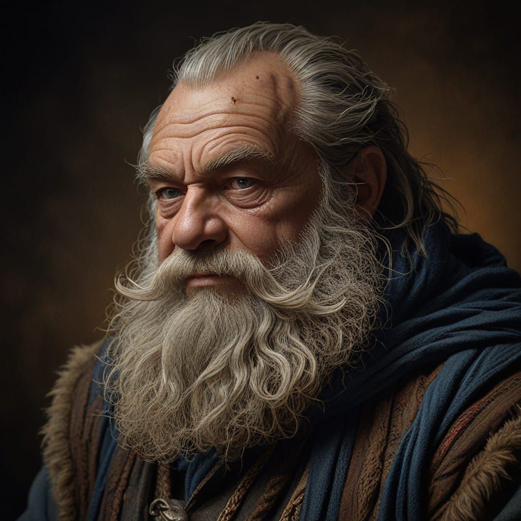 Grizzled Gruff Dwarf Rune Carver - Mature Dwarf in Earthy Fa...