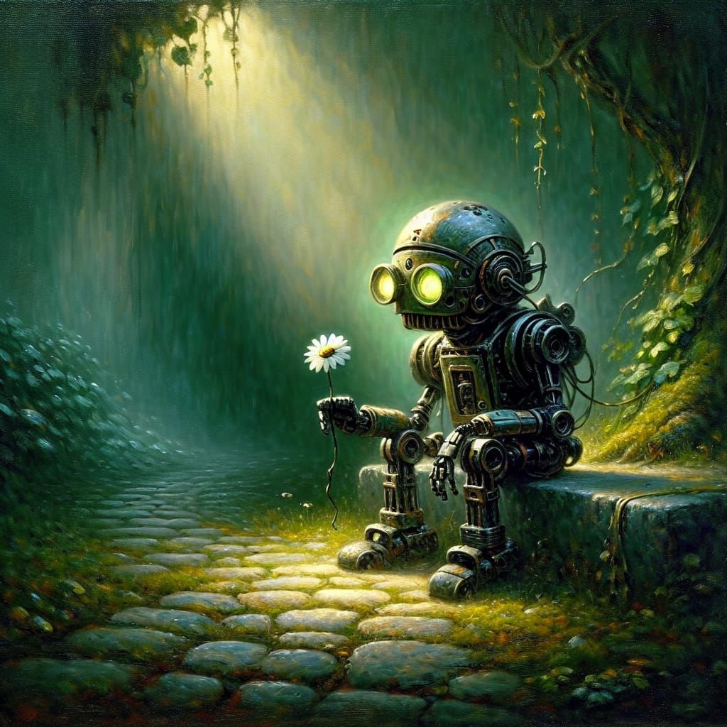 A Bond - Ethereal Robot in Steampunk Glory: Whispers of a Fo...
