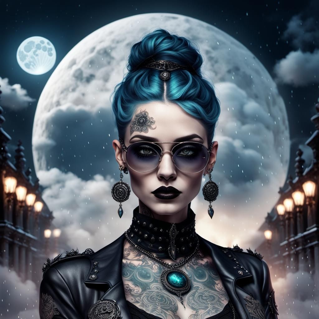 A gothic-inspired, sharp feature-focused digital cgi drawing of a ...