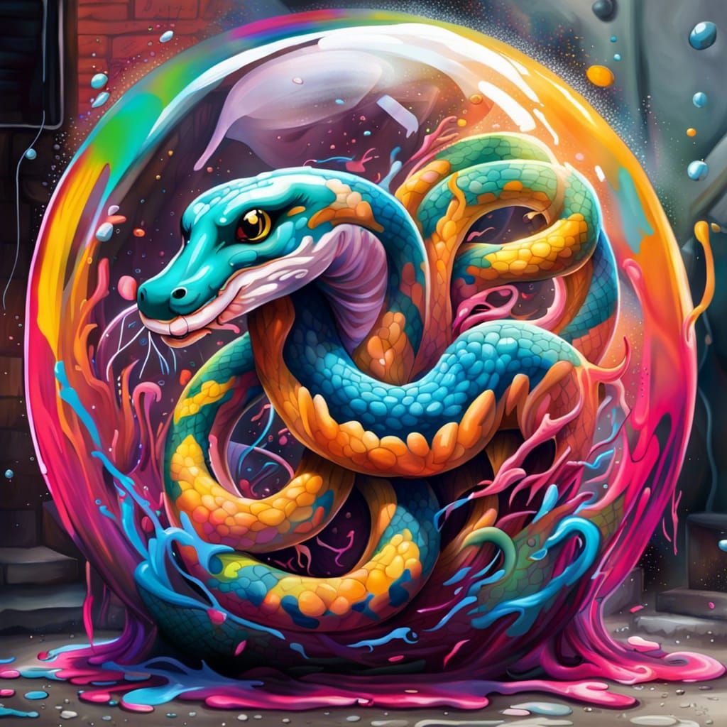 Snake in a Bubble #2 - AI Generated Artwork - NightCafe Creator