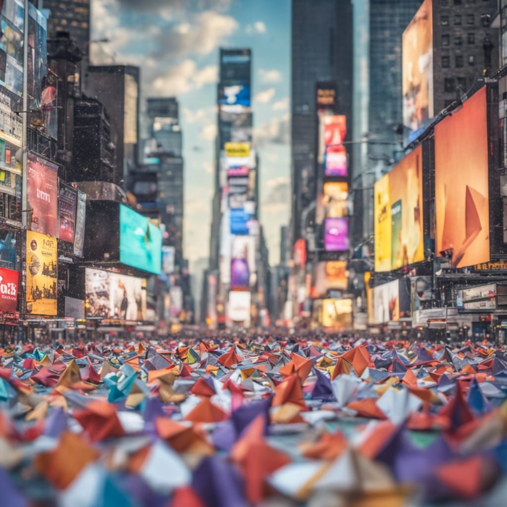 Times Square, New York City: Origami Edition - AI Generated Artwork ...