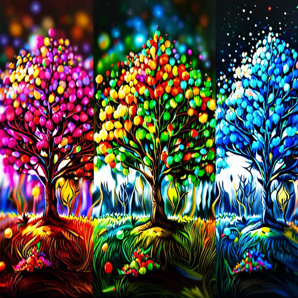 Expressionist Tree of Three Three - AI Generated Artwork - NightCafe ...