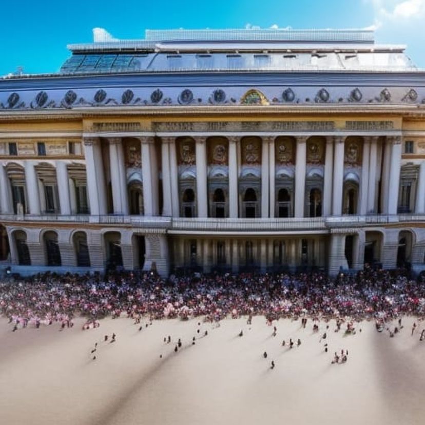Sky view, sunny, 4k, 8k, smooth, sharp view, “Théâtre D’opéra Spatial ...