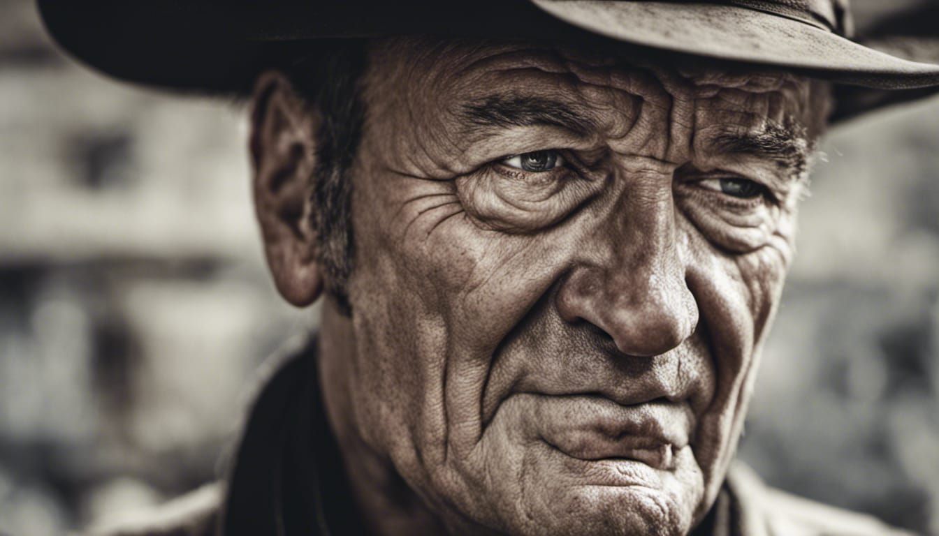 John Wayne Close up portrait, ambient light, Nikon 15mm f/1.8G, by Lee ...