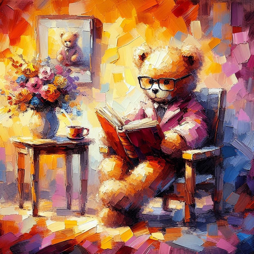 Reading Bear - AI Generated Artwork - NightCafe Creator