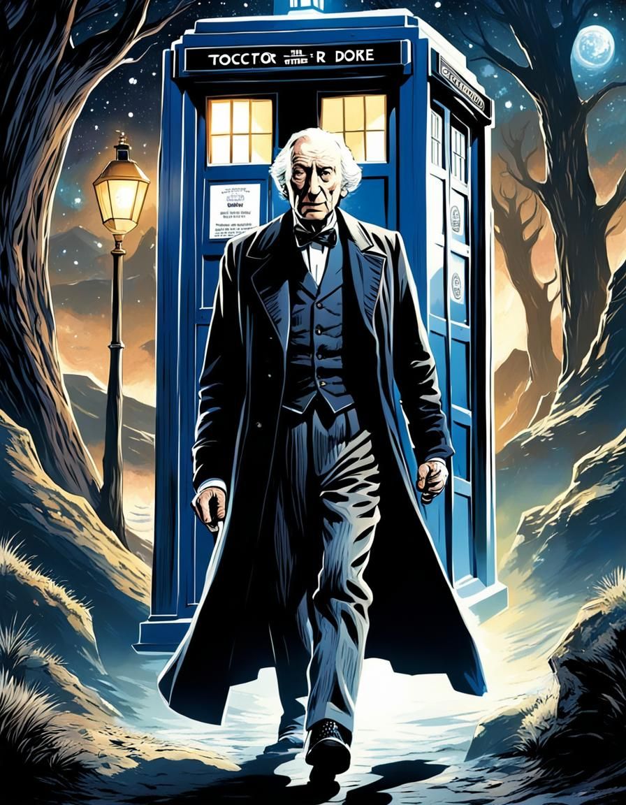 Doctor Who, the First Doctor (William Hartnell) leaving the TARDIS - AI ...
