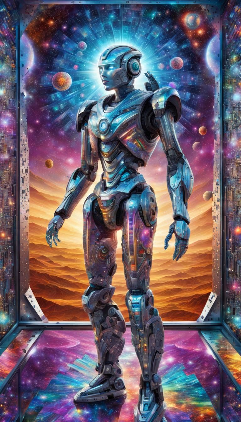 Aetheric Construct: The Puzzle of the Cyber-Mage - AI Generated Artwork - NightCafe Creator