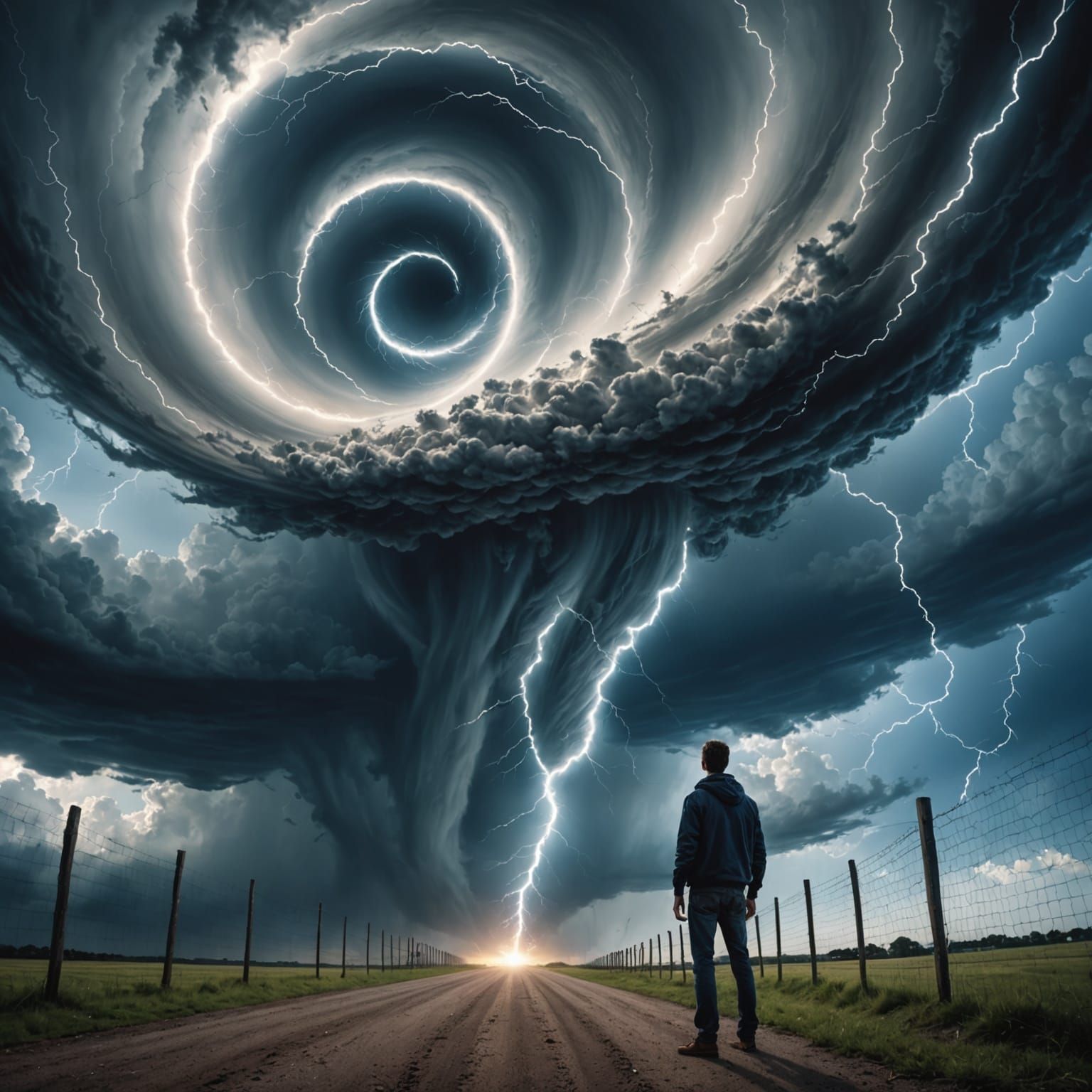 A human like figure stands and watches a Reality depiction of Time ...