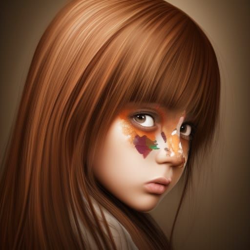 Brown-Haired Girl With Brown Eyes Pretty And Is 12 - AI Generated ...