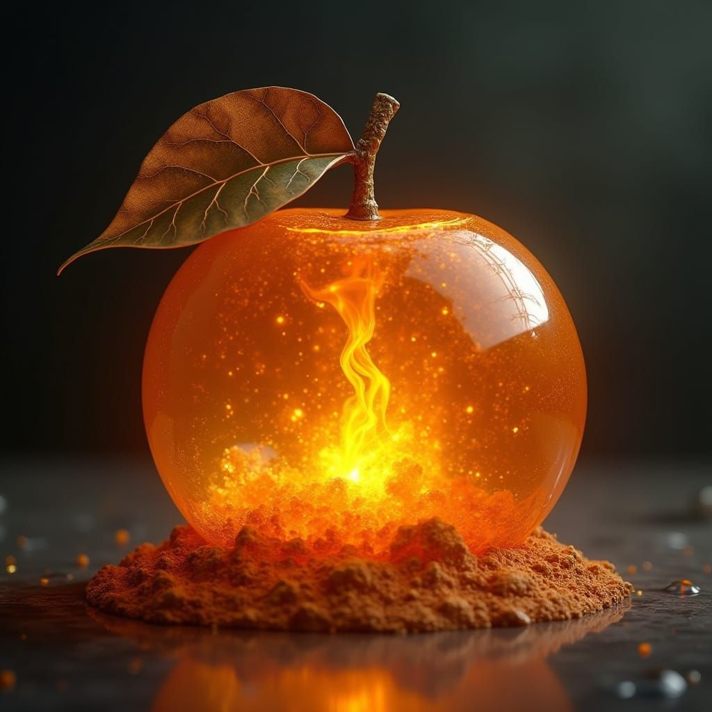 Glowing Glass Orb in Hyper-Realistic Digital Paint... - AI Art