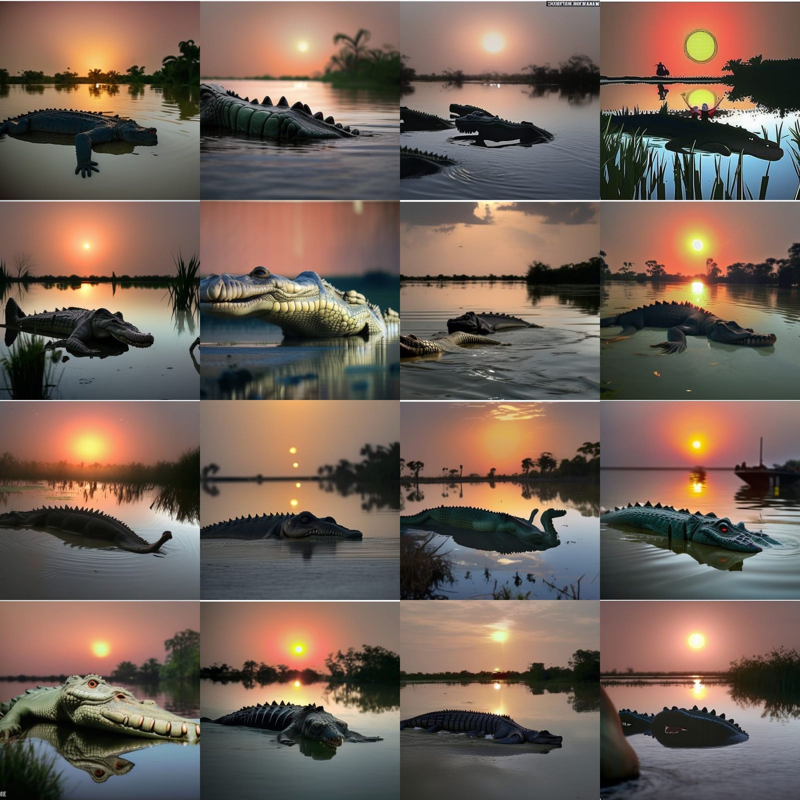 Crocodiles flee abruptly from the swamps into the water on disturbances ...