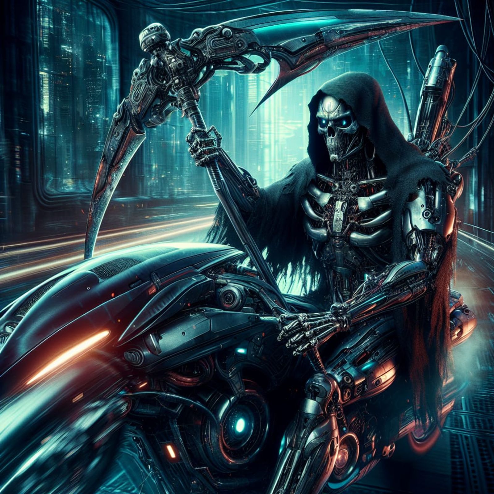 Futuristic Terminator Grim Reaper - AI Generated Artwork - NightCafe ...