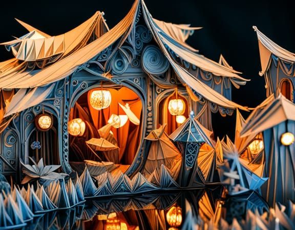 Origami village - AI Generated Artwork - NightCafe Creator