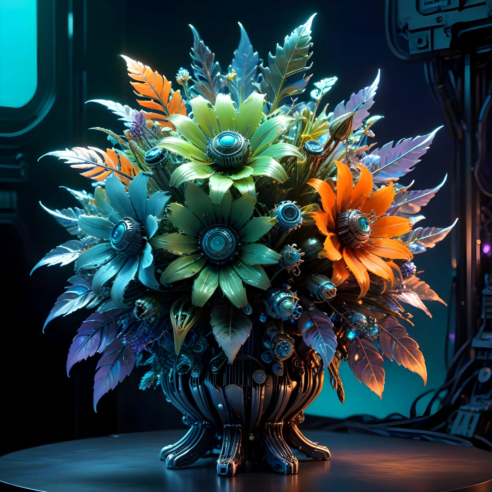Cybernetic flower bouquet! 💐 - Cybernetic Flower Bouquet in...