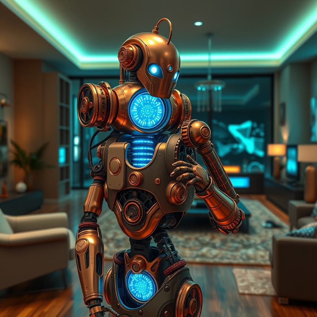 1920s-Inspired Robot Assists in Futuristic Domesti... - AI Art