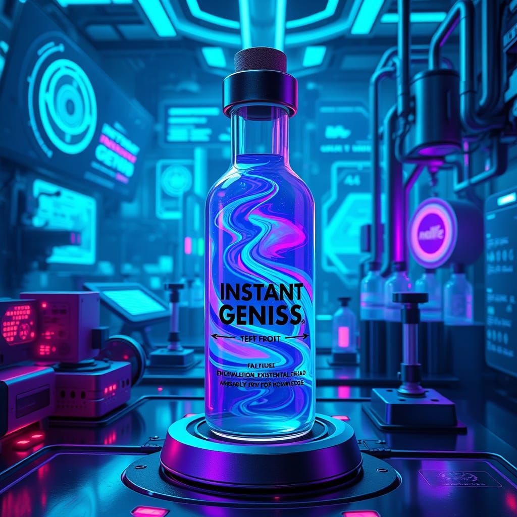 Cyberpunk Vial of Instant Genius in a Futuristic L... - AI Art