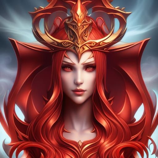 RED Dragon curled around a throne; detailed and refined; style artist ...