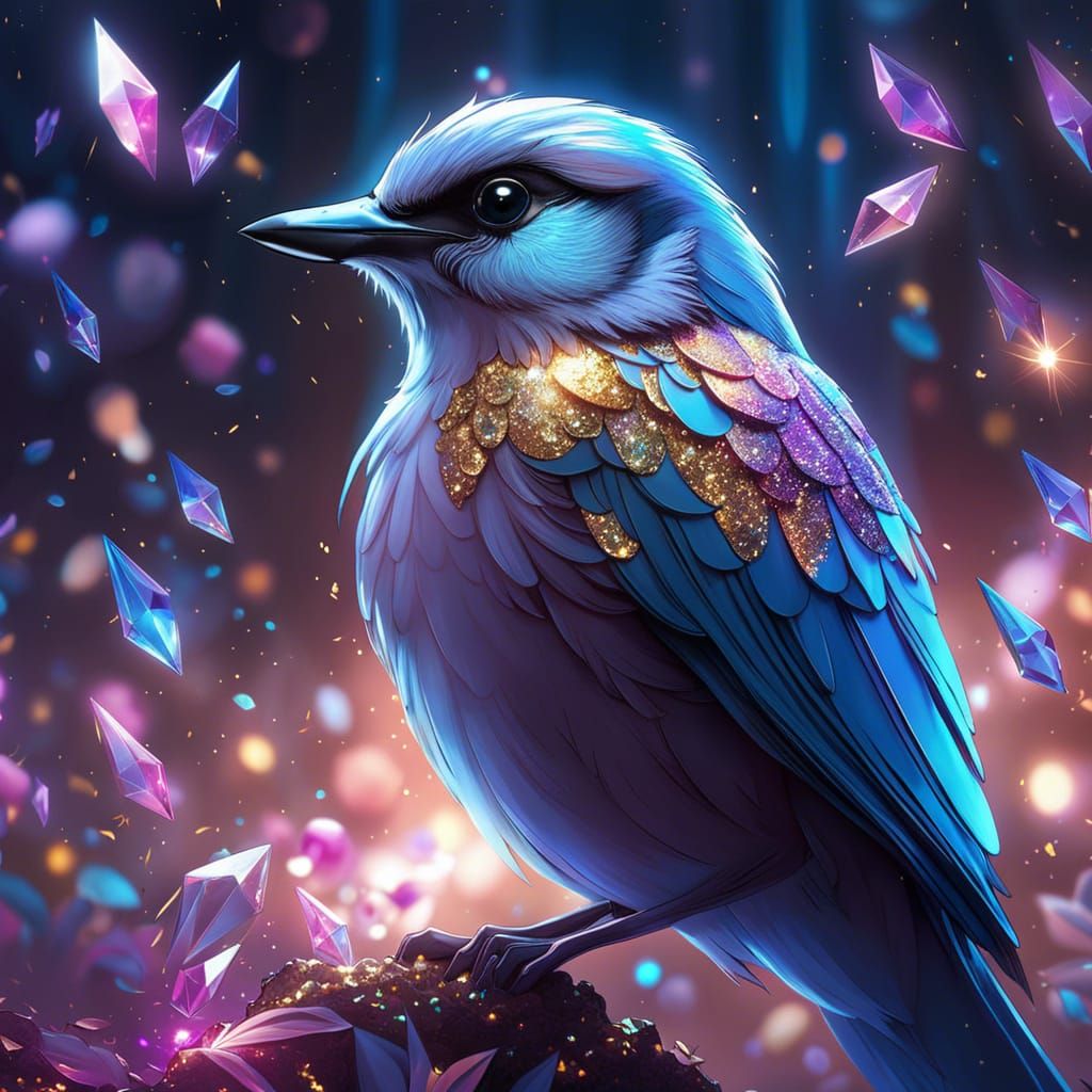 Glitter Bird - AI Generated Artwork - NightCafe Creator