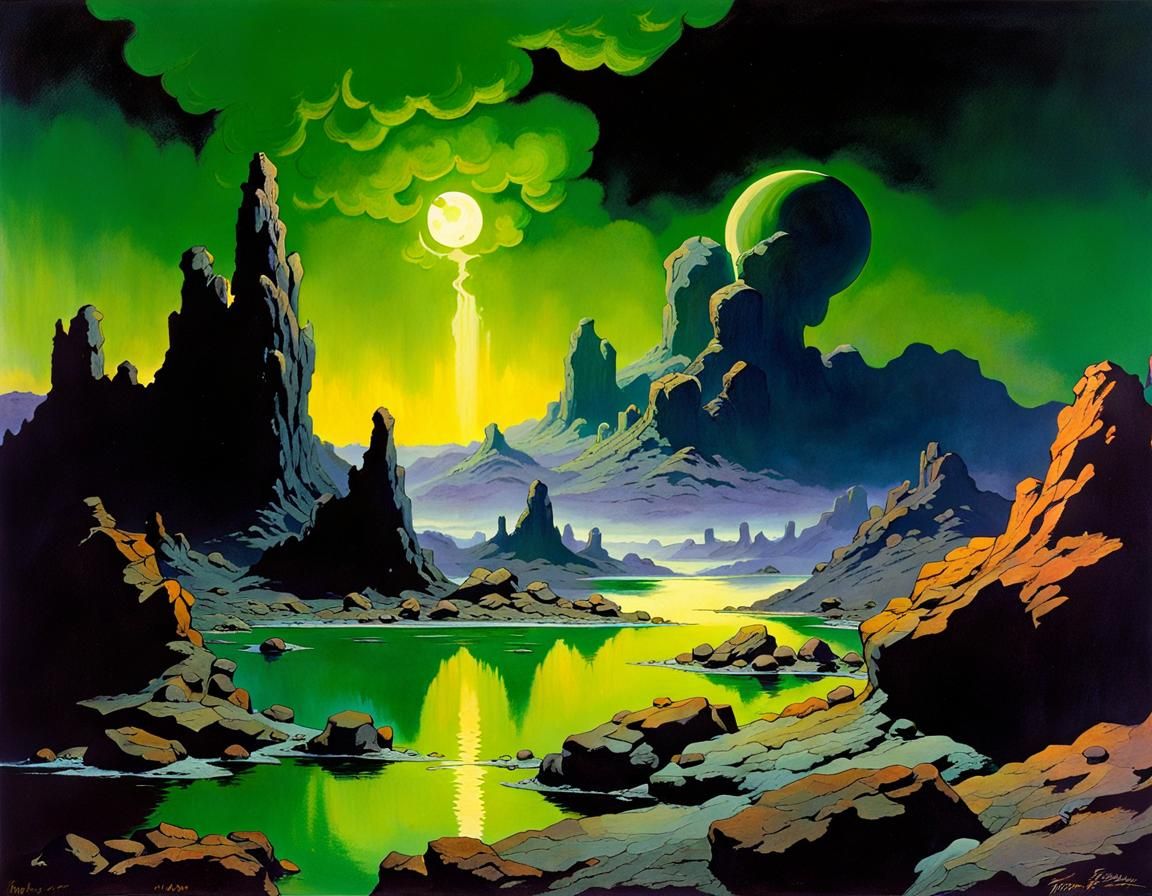 Remake. Toxic wasteland, by Frank Frazetta 6 - AI Generated Artwork ...