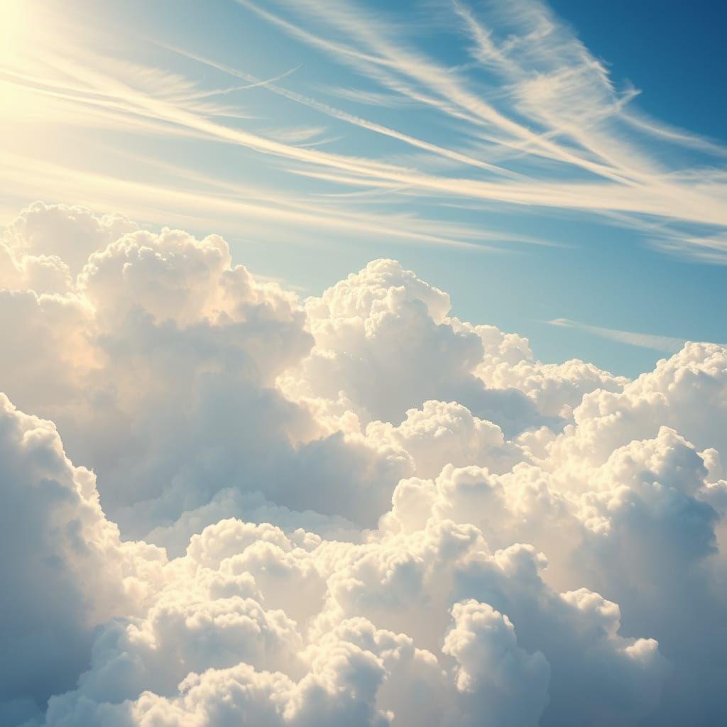 Realistic Heaven Landscape Amidst Clouds - AI Art