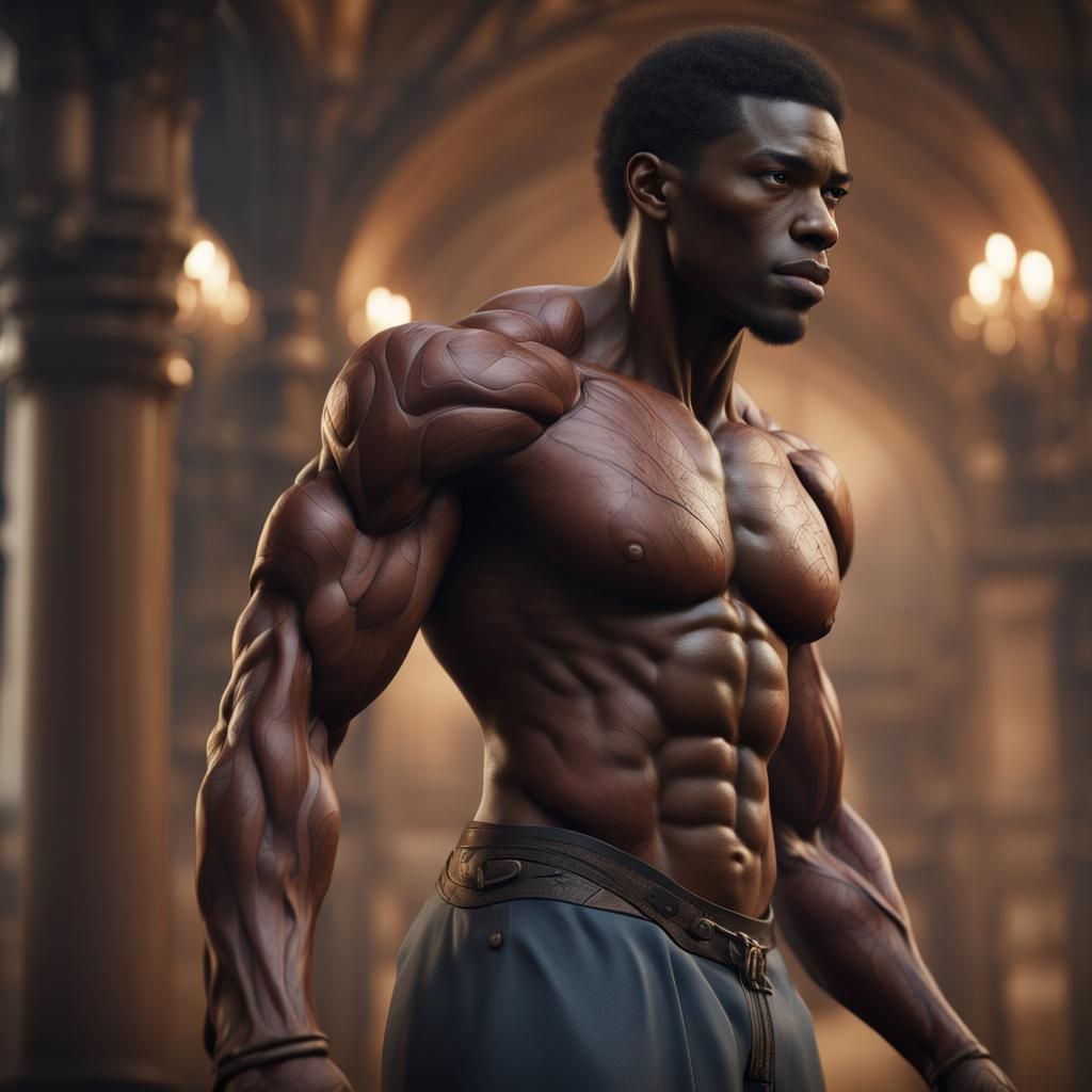 Body with the proportions of a 27 year old African American male ...