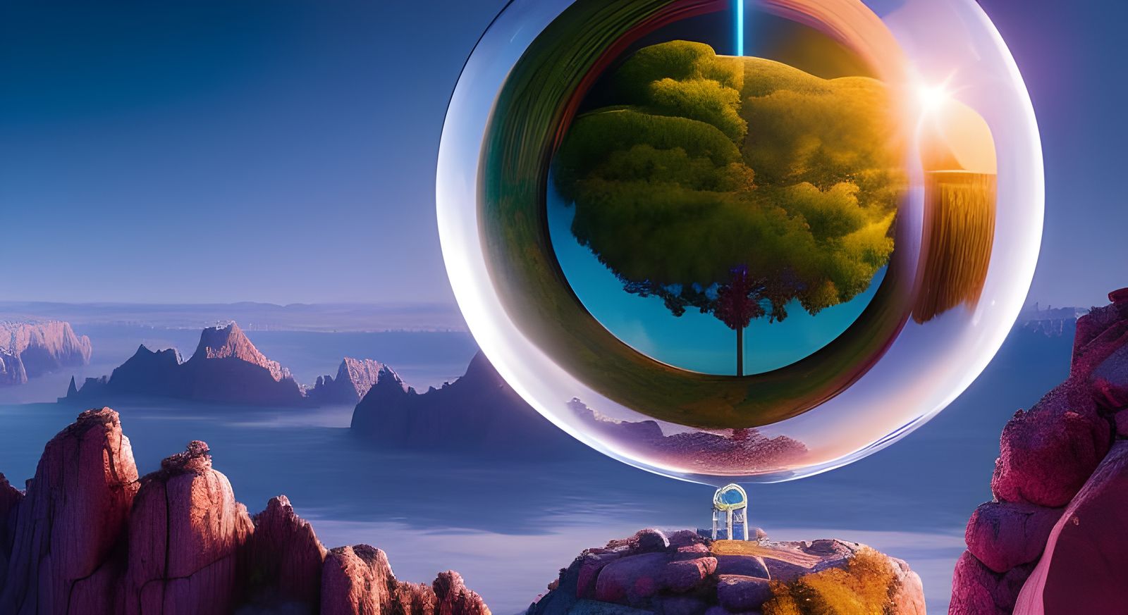 World Tree inside Globe - AI Generated Artwork - NightCafe Creator