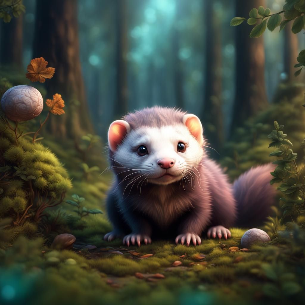 Cute Ferret - AI Generated Artwork - NightCafe Creator