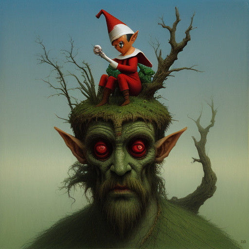 Dark Surreal Fantasy Elf in a Post-Apocalyptic Lan... - AI Art