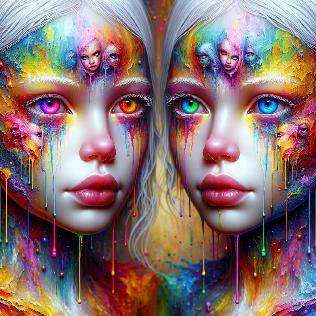 rainbow eyes - AI Generated Artwork - NightCafe Creator