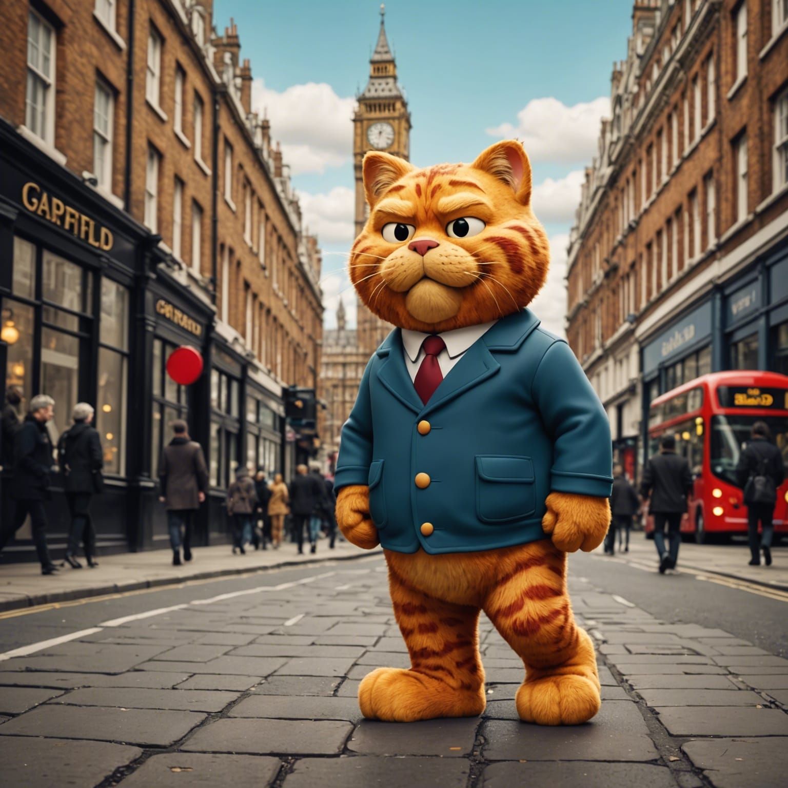 Garfield walking the streets of London - AI Generated Artwork ...