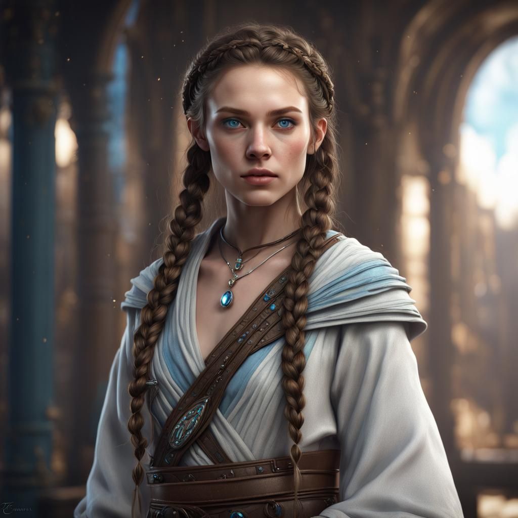 Whit crystal Jedi warrior - AI Generated Artwork - NightCafe Creator