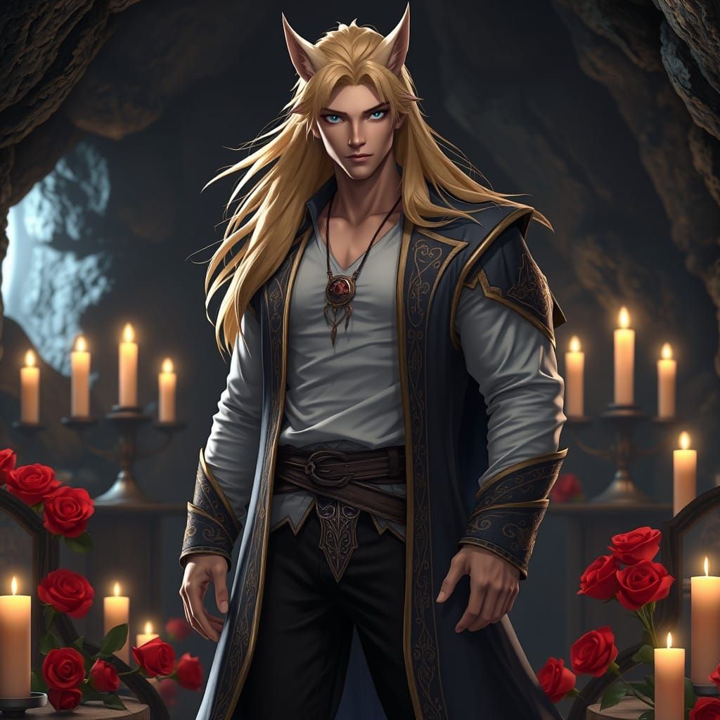 Secret Guardian II - Elegant Feline Warrior in Luminous Hush