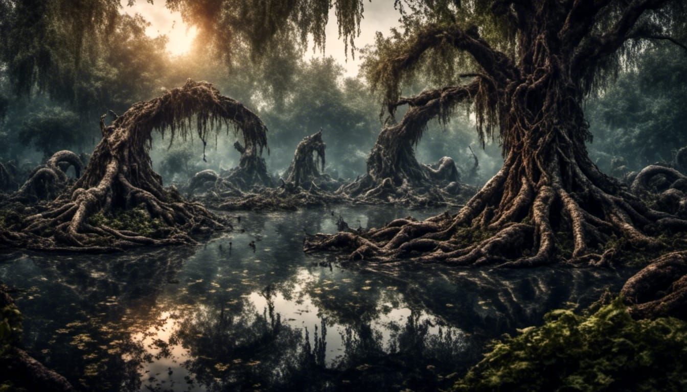 Haunted Swamp - AI Generated Artwork - NightCafe Creator