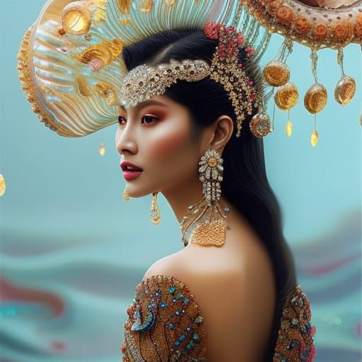 Insanely detailed photograph of An elaborate beautiful asian octopus ...