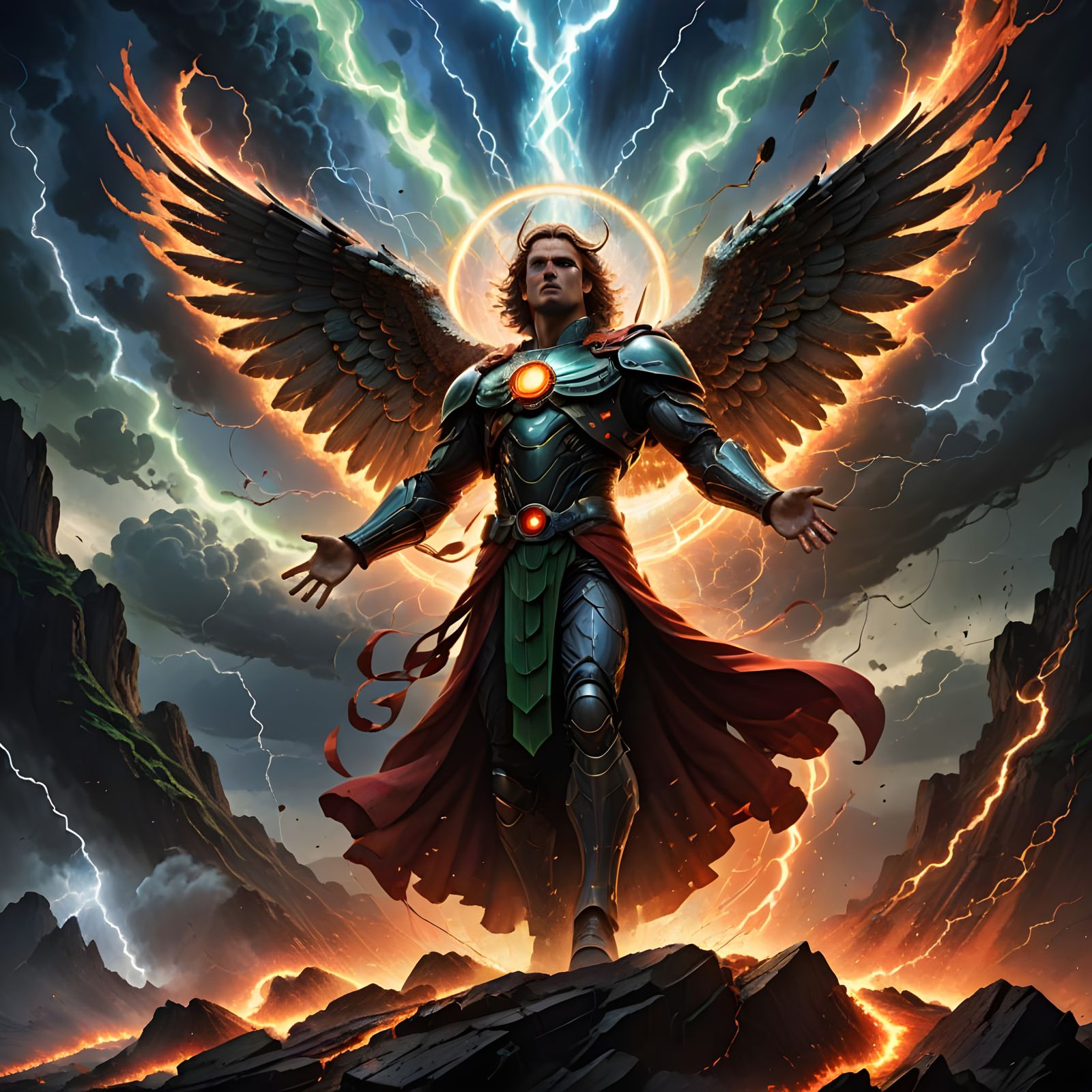 Avenging Angel 2 - Hyperrealistic Angel of Justice in a Turb...