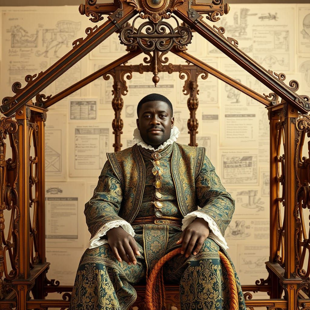 Renaissance Inventor Contemplates Flying Machine - AI Art