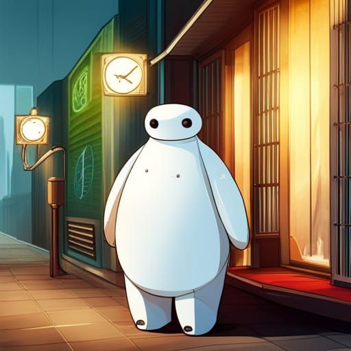 Baymax around the town - AI Generated Artwork - NightCafe Creator