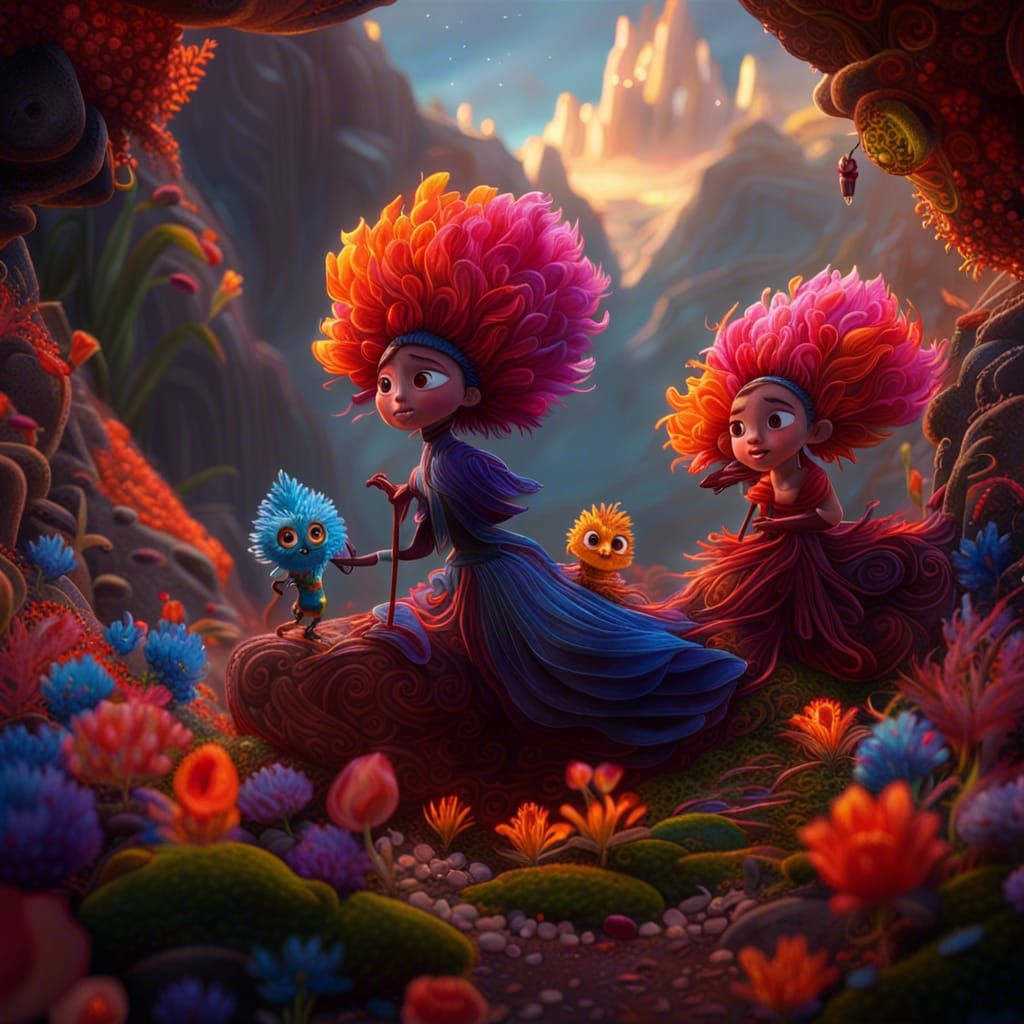 Epic cinematic digital matte painting featuring Pixar elemental ...