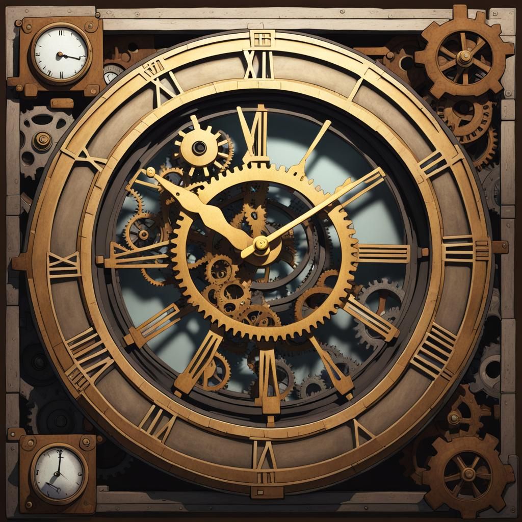 A Giant Time Controlling Clock - AI Generated Artwork - NightCafe Creator