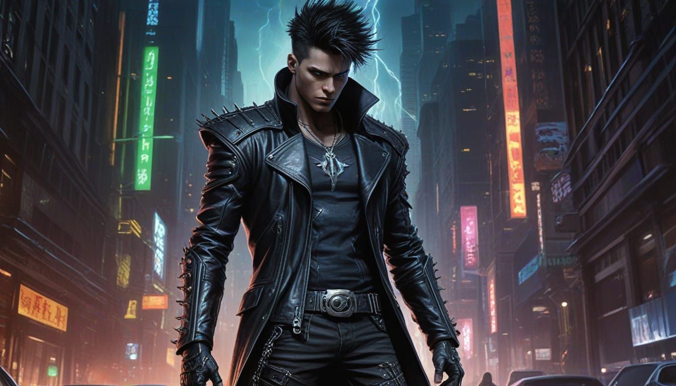 Modern sorcerer - Cyberpunk Sorcerer Unleashes Magical Fury