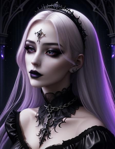 A striking and radically beautiful woman in the gothic tradition - AI ...