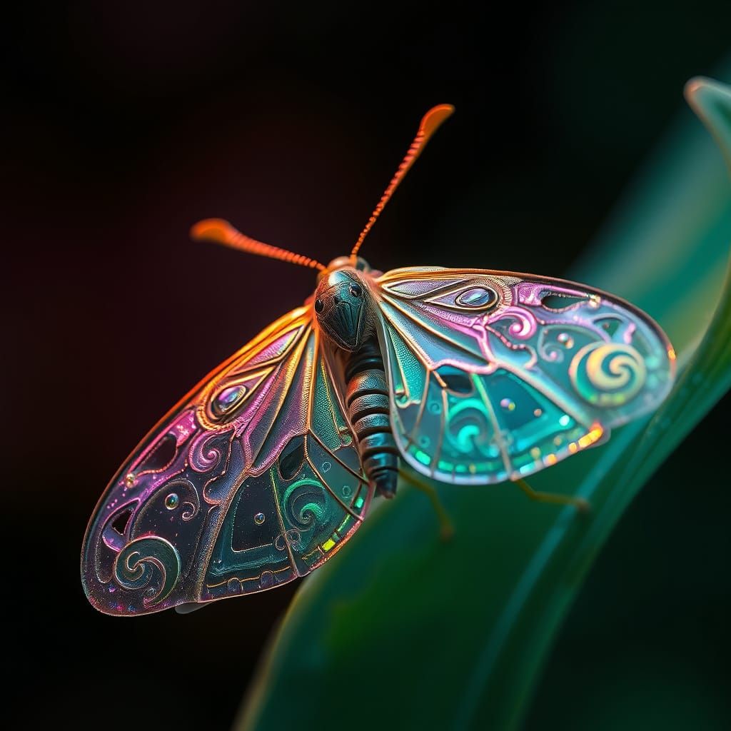 Surreal Insect Reflects Illusions in Ethereal Glow - AI Art