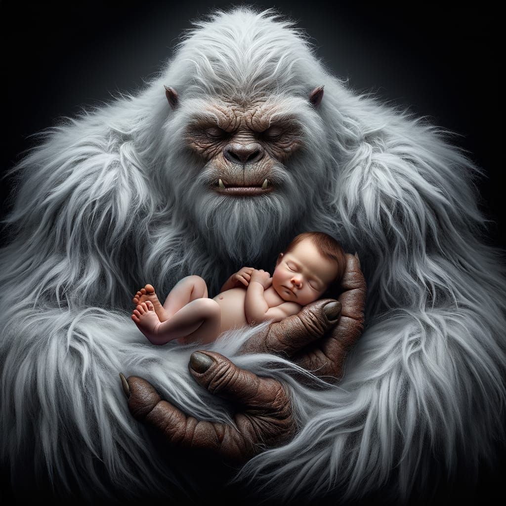 Fierce Yeti Protects Powerful Little Princess in S... - AI Art