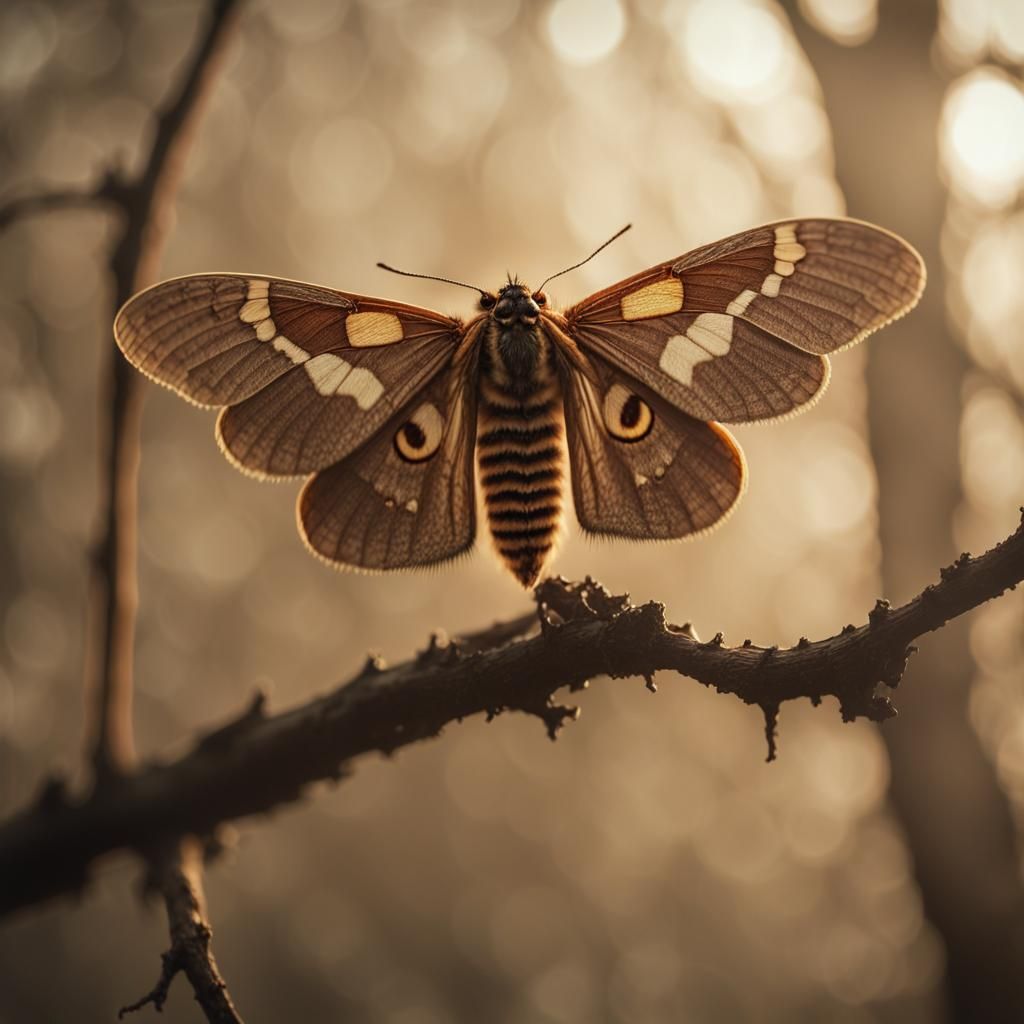 Moth - Ethereal Moth in Warm Cinematic Light