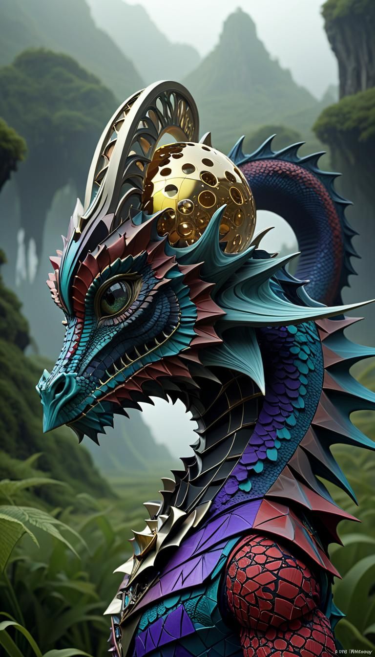 Julia Bulb Heighway Dragon - AI Generated Artwork - NightCafe Creator