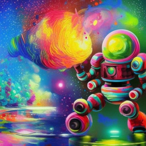 Paintthrower Bot - AI Generated Artwork - NightCafe Creator